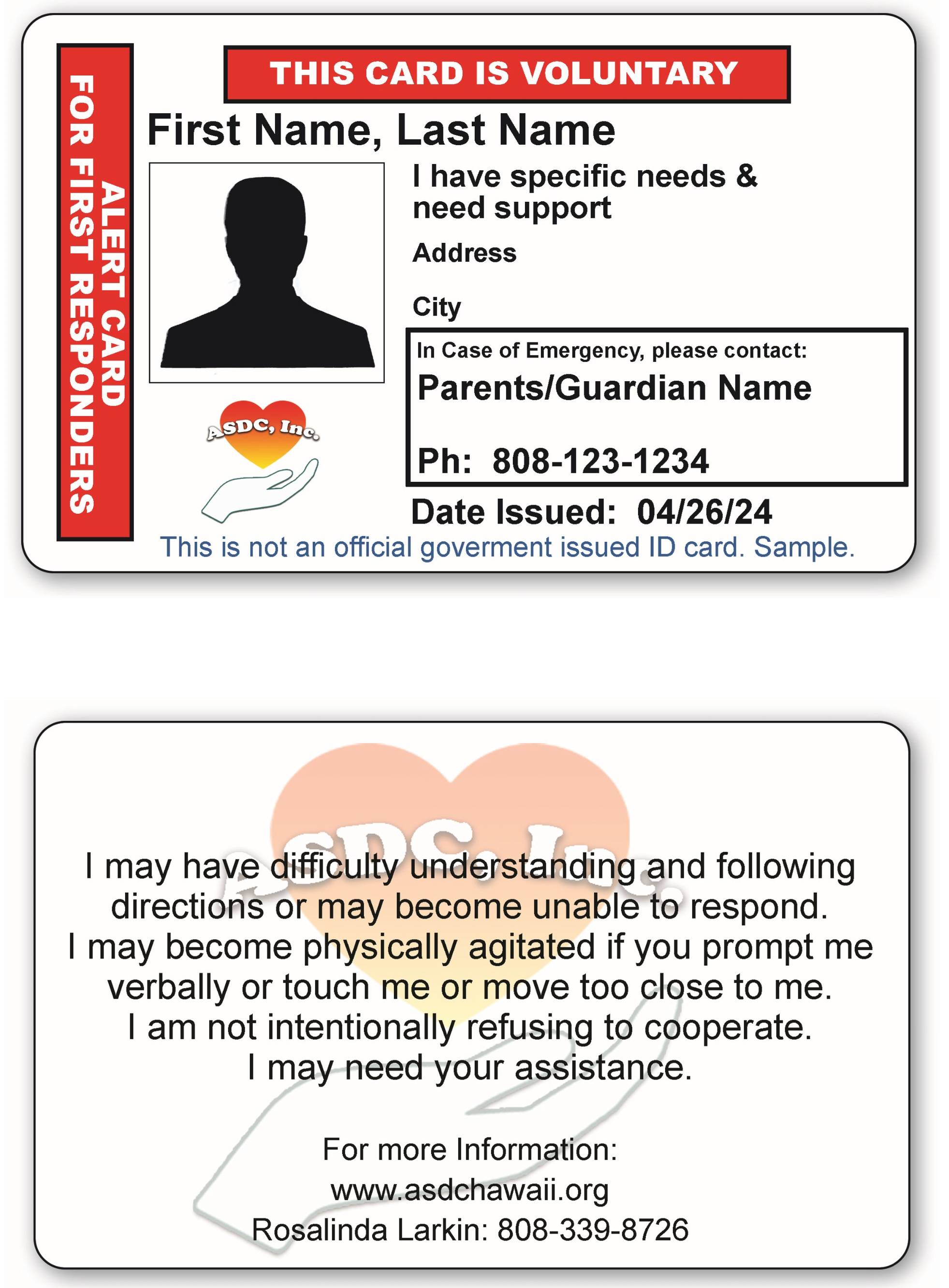 What is the Alert Card For First Responders? - ASDC, Inc. Hawaii